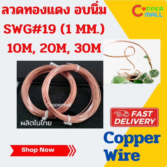 บริษัท ที.เอช.แอล.เคเบิ้ล จำกัด/ คอปเปอร์มอล : ลวดทองแดงอบนิ่มSWG#19 1mm