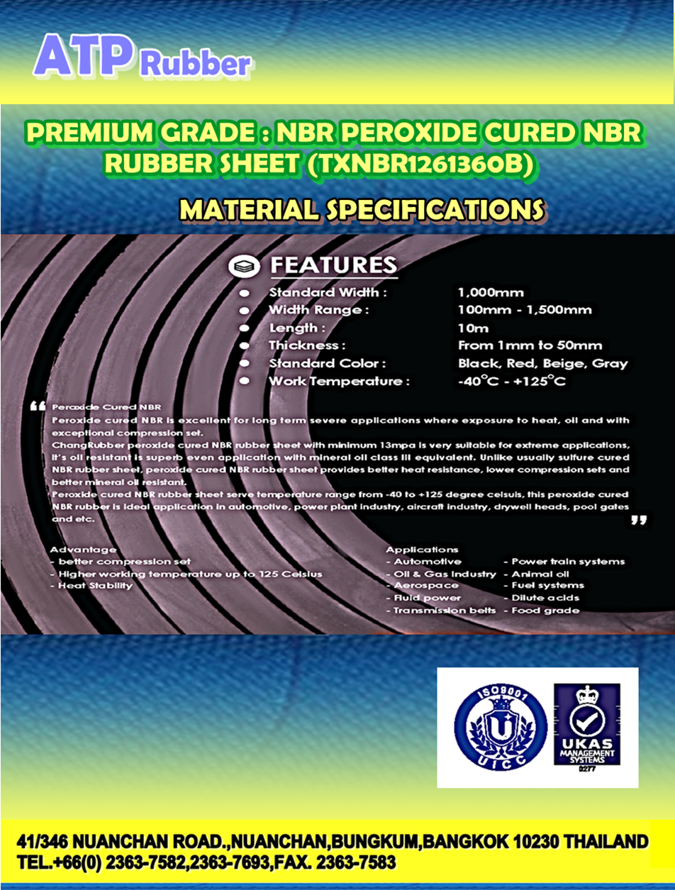 PRODUCT PREMIUM GRADE : Peroxide Cured NBR Rubber Sheet [TXNBR1261360B ...