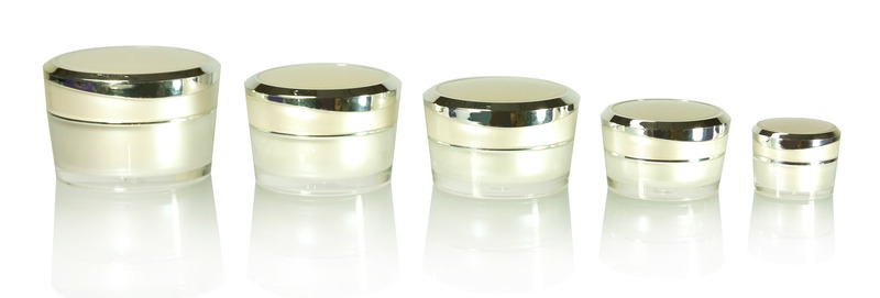 PRODUCT กระปุกอคิลิกกลมฝาบาน 2 ชั้นสีขาวมุก ขนาด 50,30,15,10,5g ...