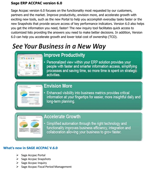 PRODUCT SAGE ACCPAC 6.0 : บริษัท ภัทรโปรเกรสจำกัด | Bhatara Progress Co ...