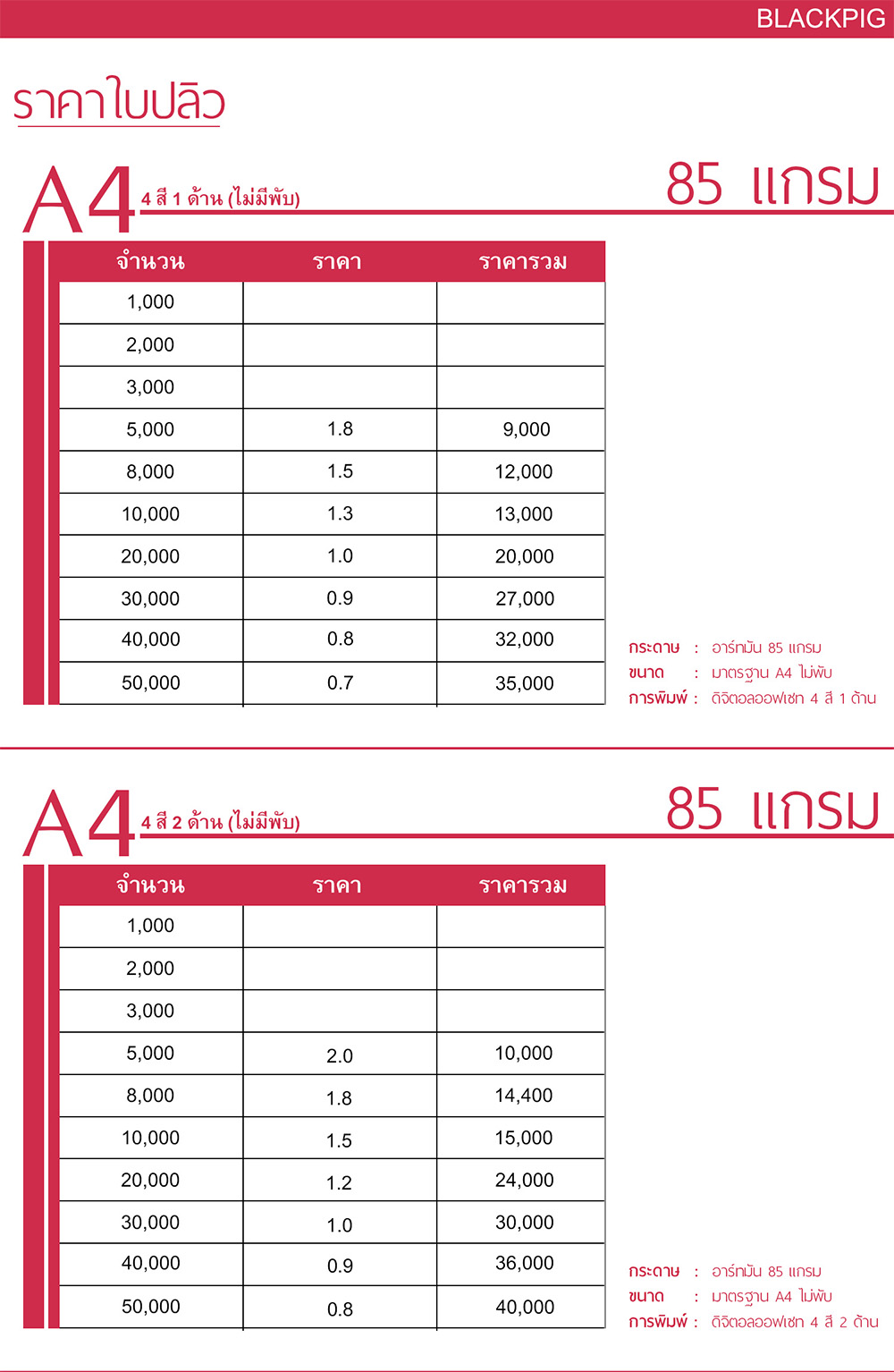 สื่อสิ่งพิมพ์.com : โบว์ชัวร์ A4 (Bosure)