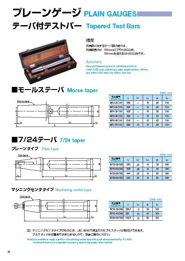 PRODUCT จำหน่าย KURODA test bar BT HSK KM Tapered Test Bars : บริษัท ...