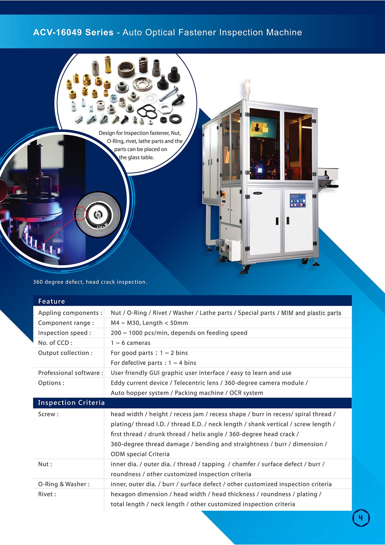 PRODUCT Vision Machine เครื่องตรวจสอบชิ้นงานด้วยกล้องจากประเทศไต้หวัน ...