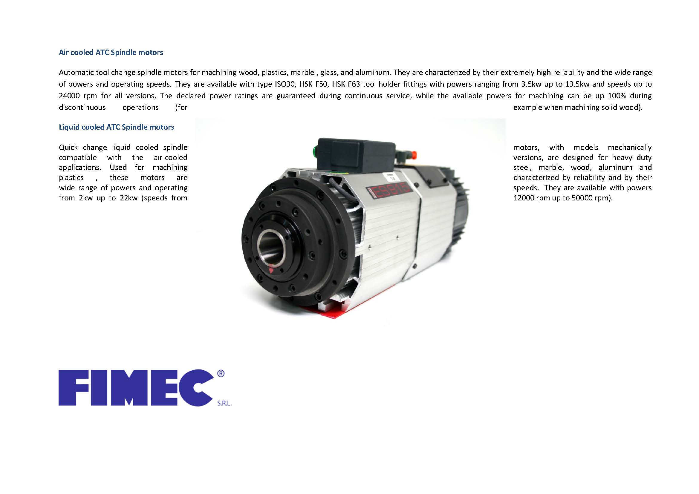 PRODUCT FIMEC Spindle Motor : บริษัท เมคคาทรอนิกส์ แมชชีน ทูลส์ ...