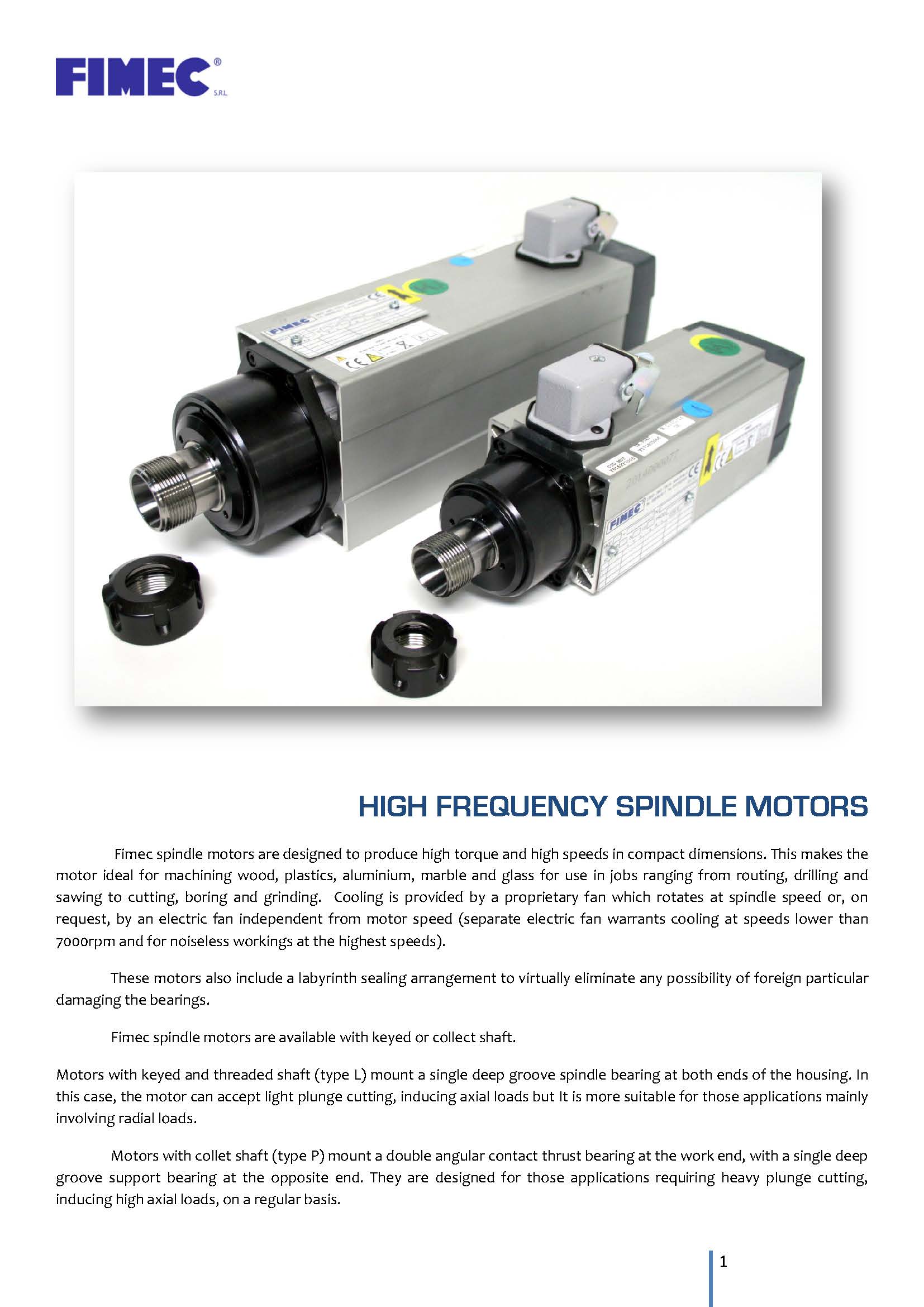 บริษัท เมคคาทรอนิกส์ แมชชีน ทูลส์ : HIGH SPEED SPINDLE MOTORS (from ...