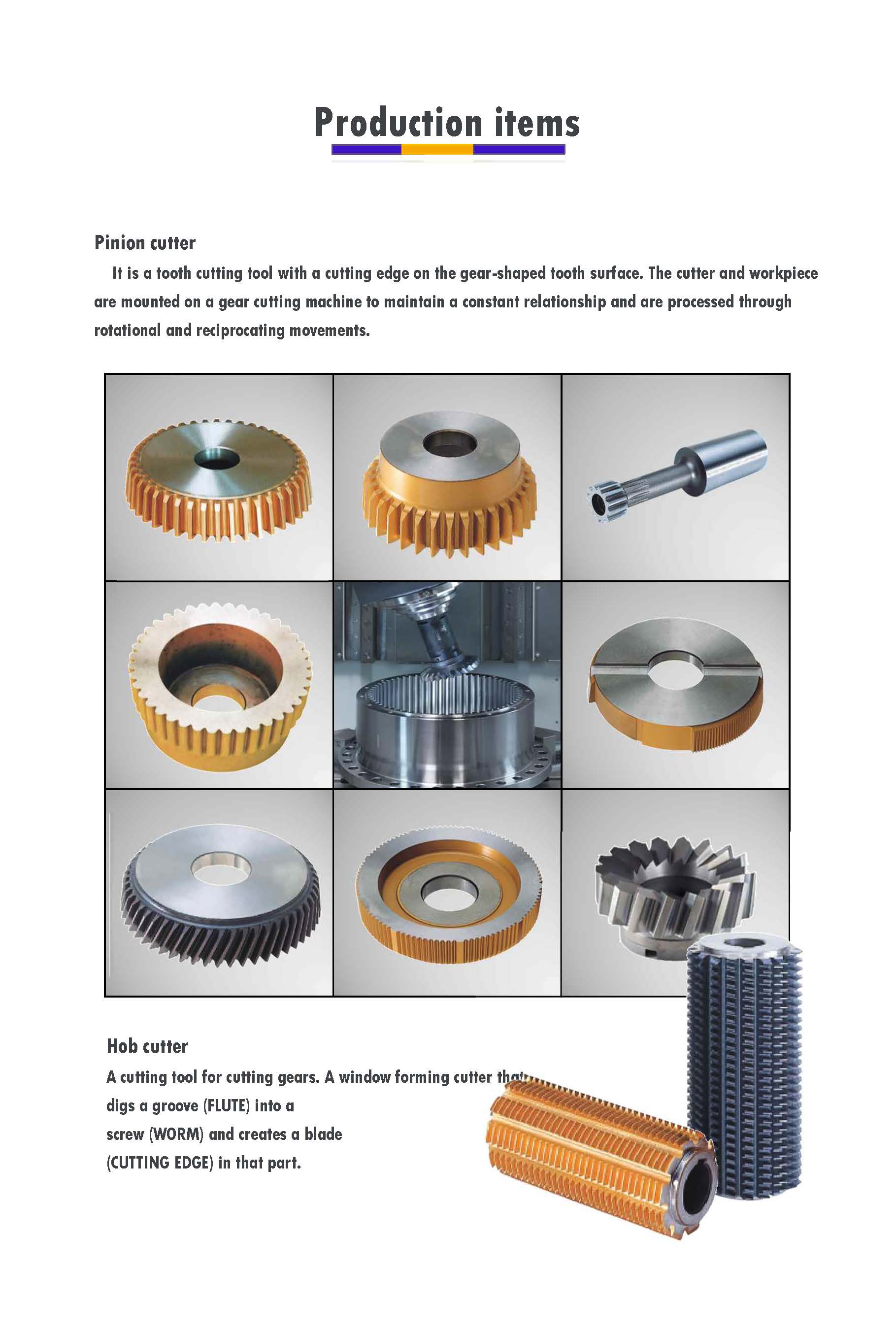 PRODUCT จำหน่ายสินค้า Broaching cutter Pinion cutter Hob cutter ...