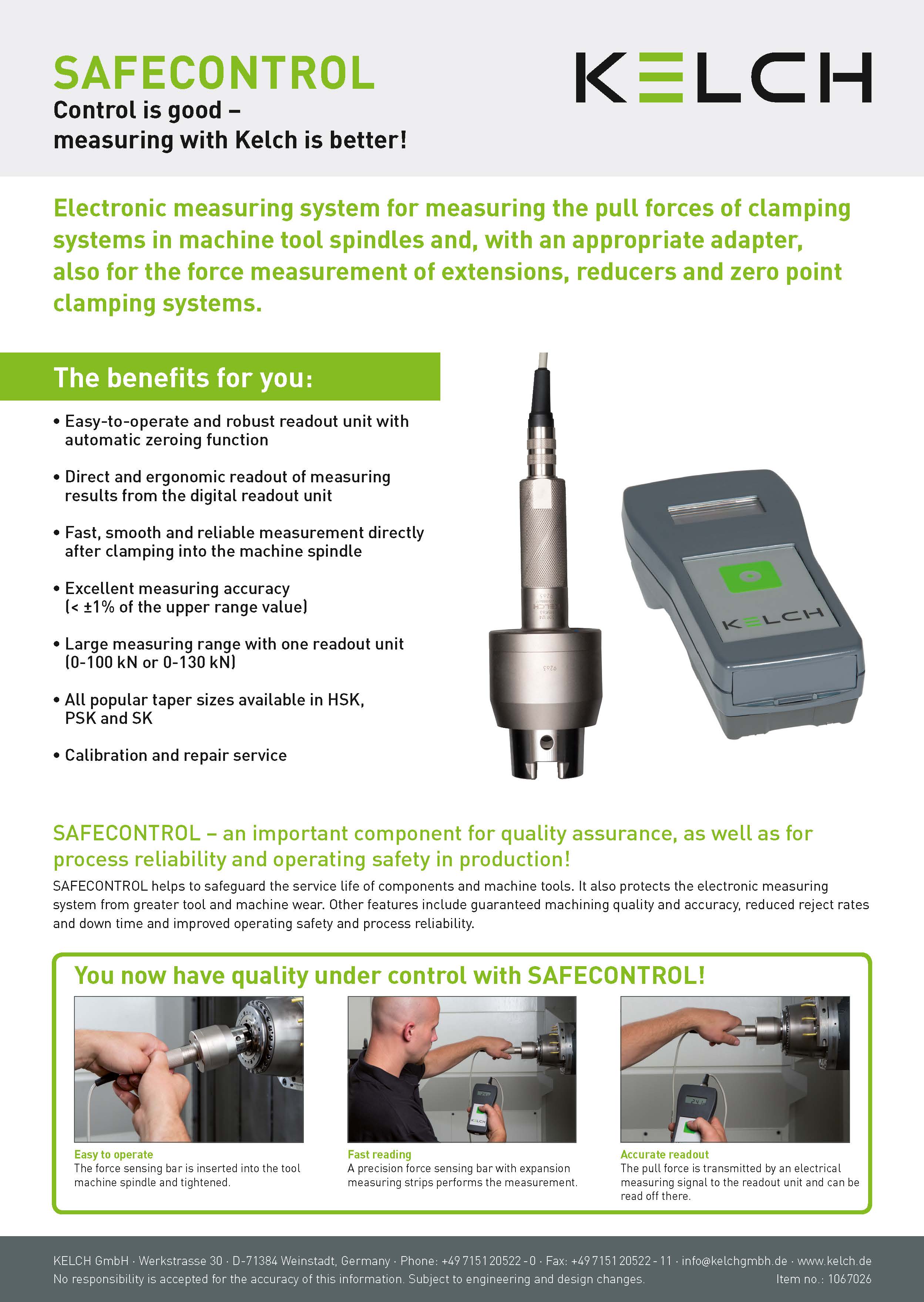 บริษัท เมคคาทรอนิกส์ แมชชีน ทูลส์ : KELCH Safecontrol Power check Draw ...