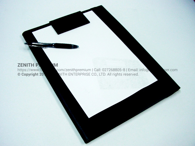PRODUCT แผ่นรองเขียน (Writing Pad) ปกหนังเทียม ขนาดมาตรฐาน พร้อมปั๊ม ...