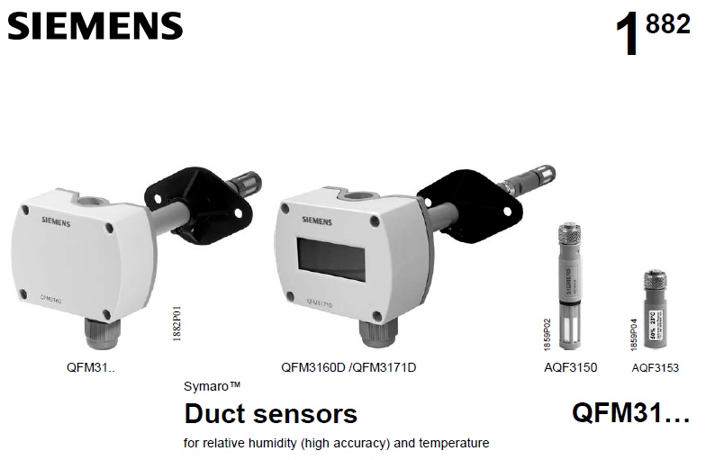 PRODUCT QFM3160 Duct sensor for humidity (DC 0...10 V) and temperature ...
