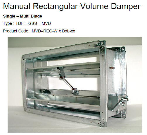 PRODUCT Manual Rectangular Volume Damper : บริษัท ไทยดักท์ แฟบริเคเตอร์ ...