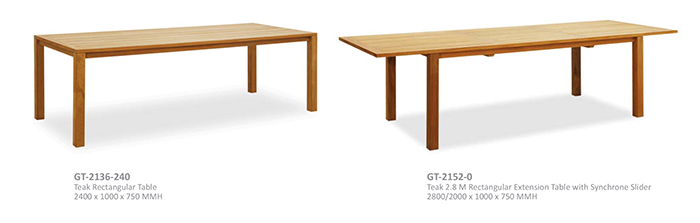บริษัท สันต์ไทย จำกัด : GT-2136-160 Teak Rectangular Table
