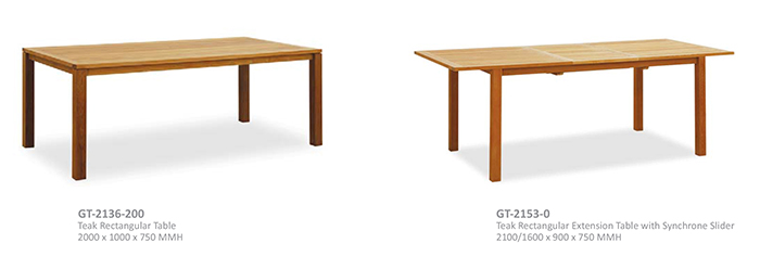 บริษัท สันต์ไทย จำกัด : GT-2136-160 Teak Rectangular Table