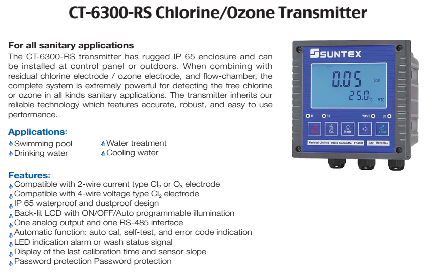 บริษัท อีโค ไซเอนทิฟิค จำกัด : Chlorine/Ozone Transmitter