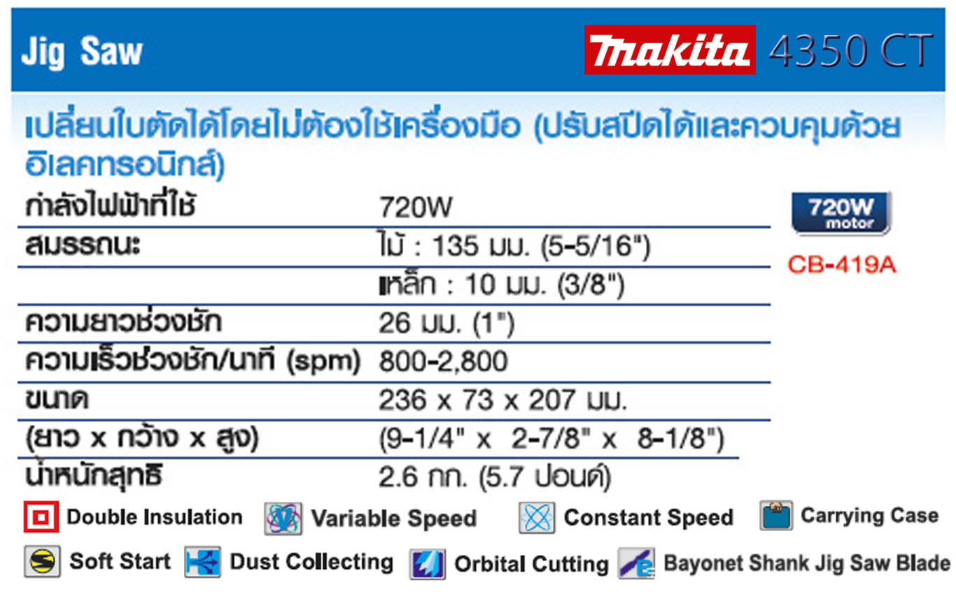 PRODUCT เลื่อยจิ๊กซอว์ 4350 CT : บริษัท เอ็กเซคคูทีฟ เซอร์วิสเซส จำกัด ...