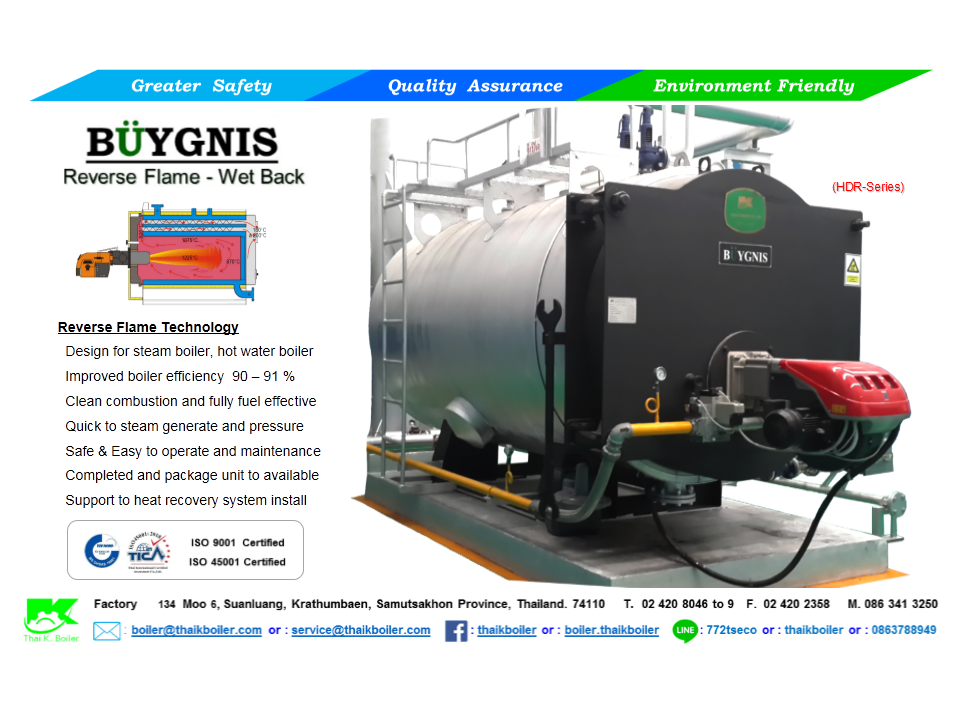 PRODUCT Fire tube three pass reverse flame type - wet back : บริษัท ไทย ...