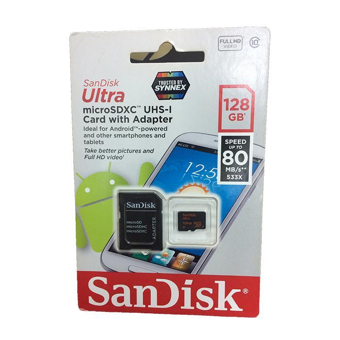 PRODUCT SanDisk MicroSD+Adapter 128gb Class10 : Zeer Online | Zeer Online